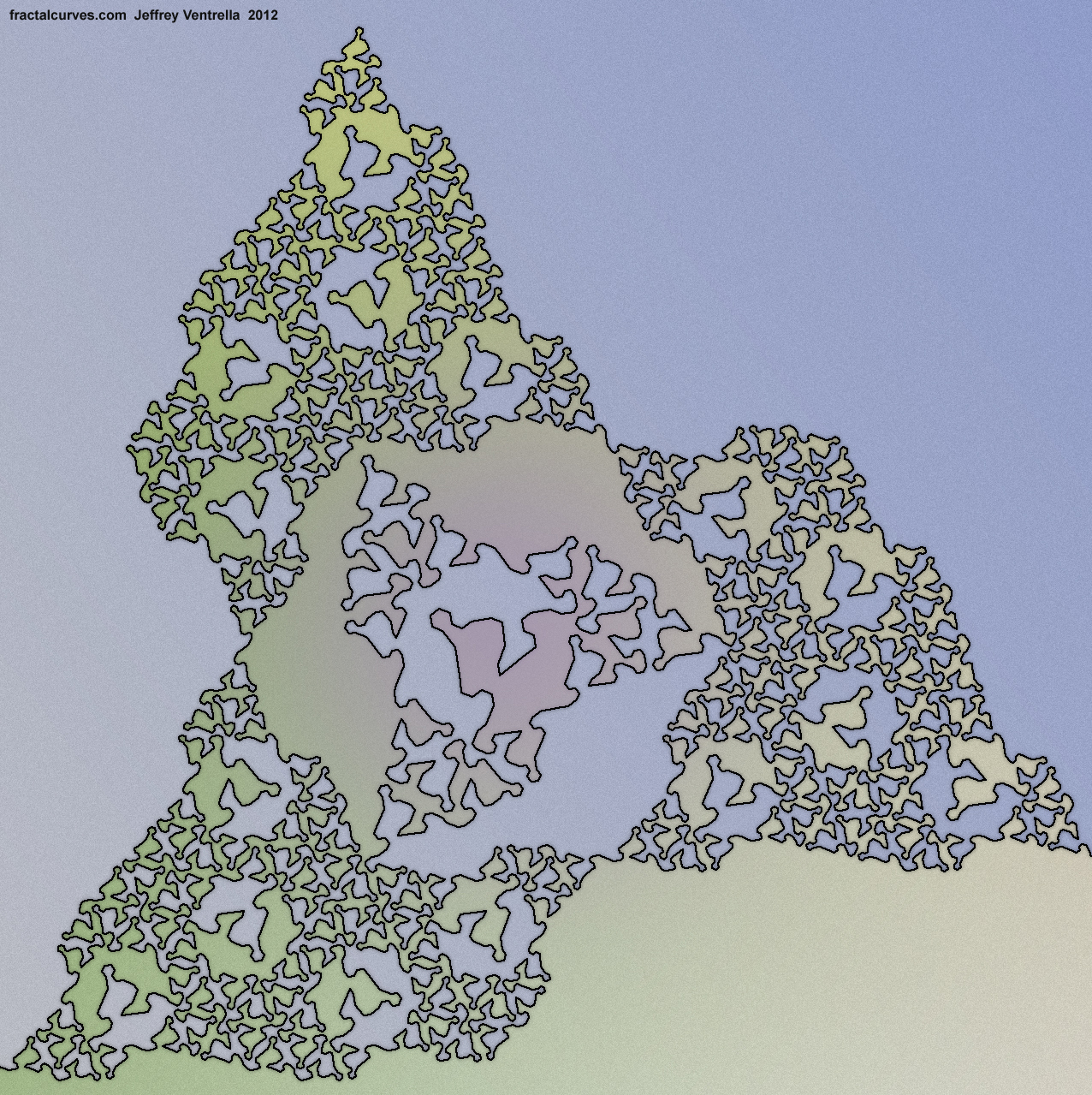 Fractal curve designs by Jeffrey Ventrella